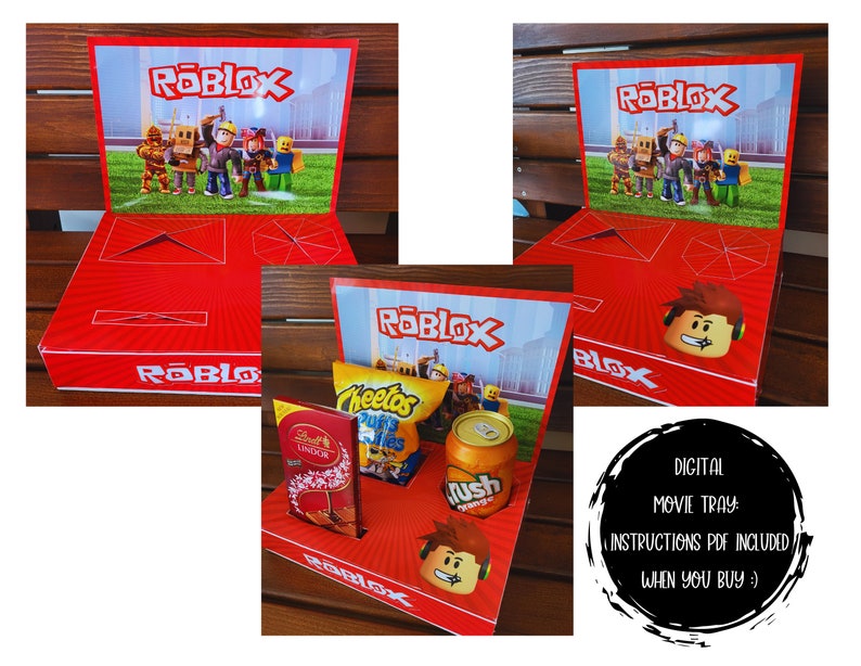 ROBLOX FOOD TRAY Movie Night Digital Treats Tray Printable Food Tray ...