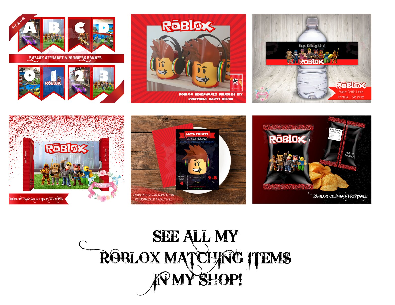 ROBLOX Chips Bag PRINTABLE Roblox Chip Bag Birthday Party I - Etsy