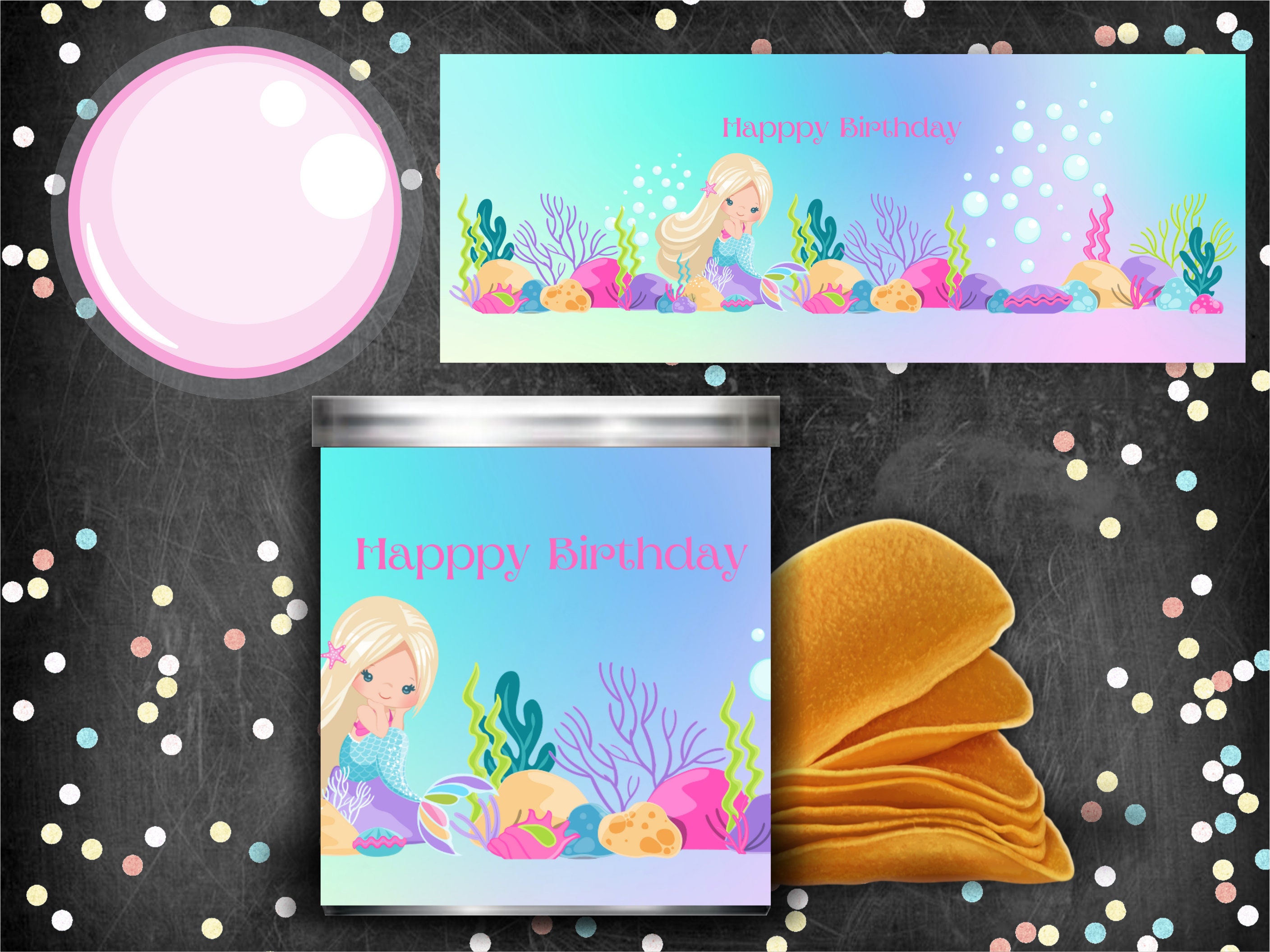 Mermaid PRINGLES WRAPPER Printable Mermaid Under the Sea - Etsy