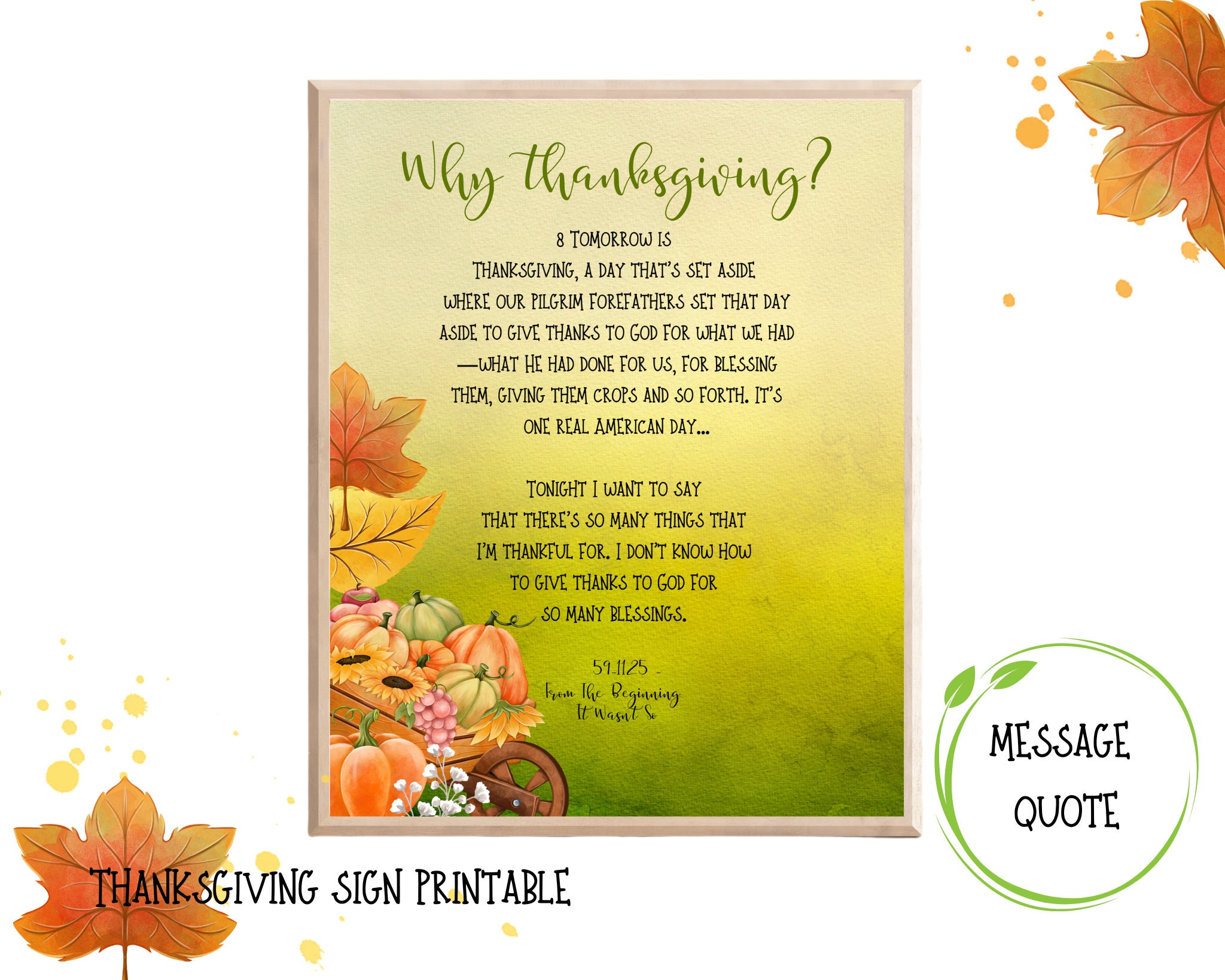 3 Thanksgiving SIGNS 8x10'' Printable Signs - Etsy