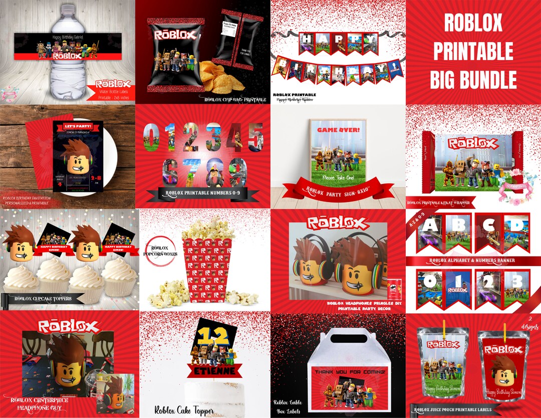 BIG ROBLOX PARTY Bundle!- Printable Big Roblox Birthday Party Bundle ...