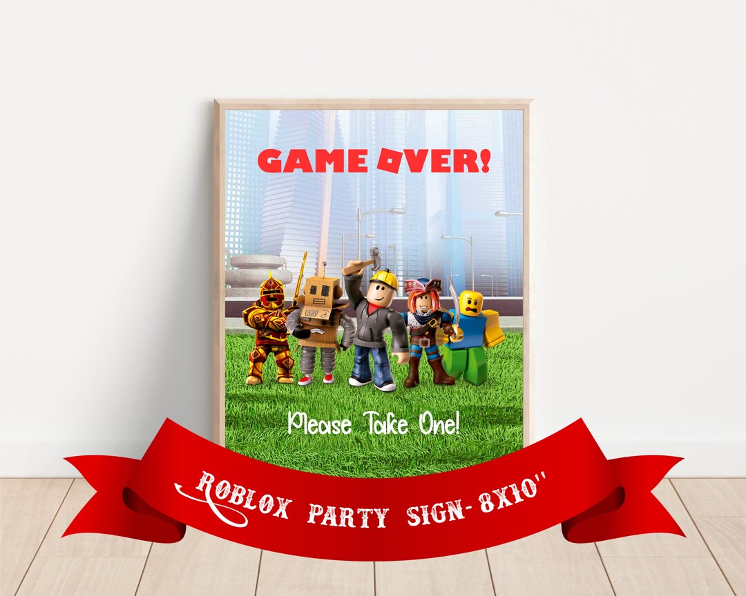 ROBLOX PARTY FAVOR Sign- Roblox Printable Sign- 8x10 Inches- Roblox ...