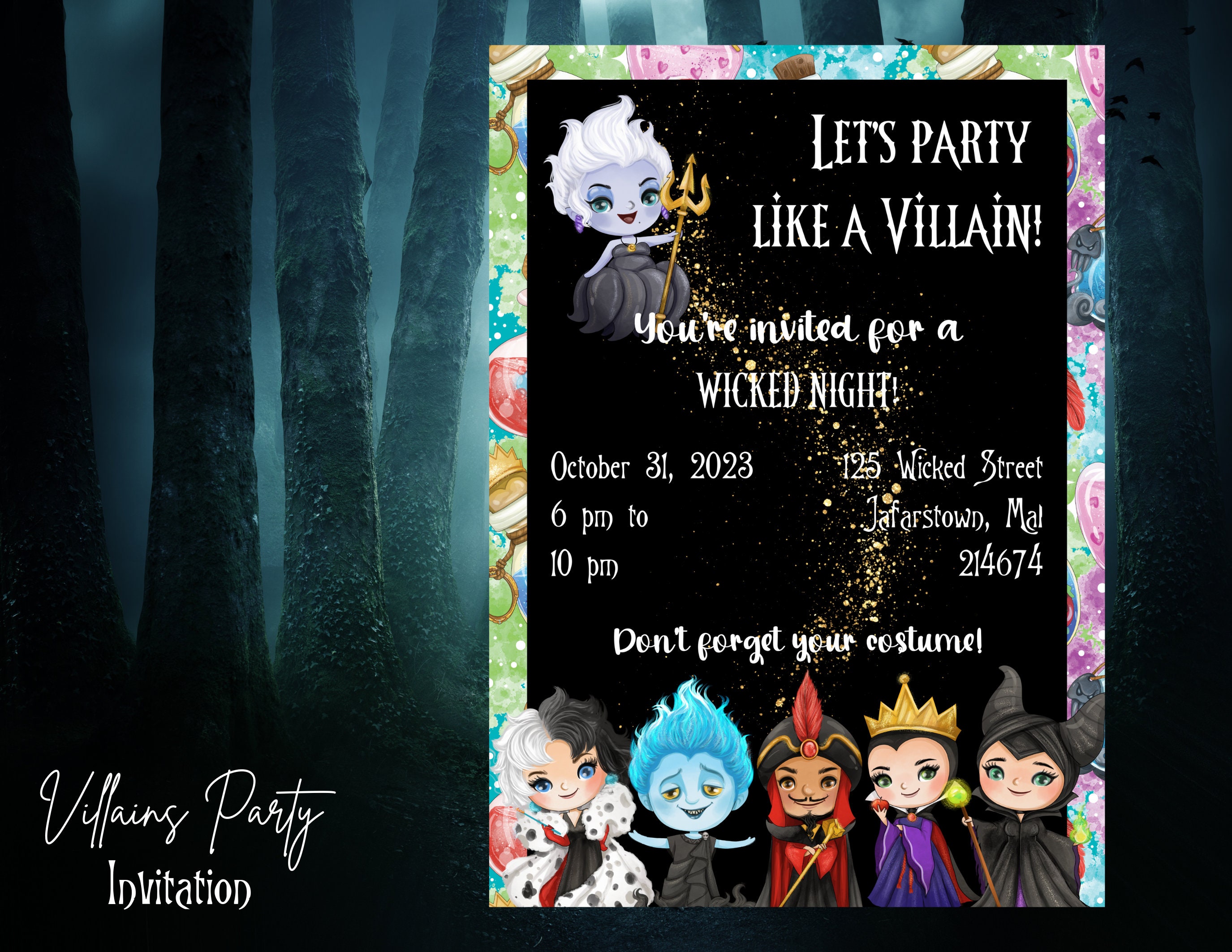 Party Like A Villain Invitation Villains Birthday Invite - Etsy