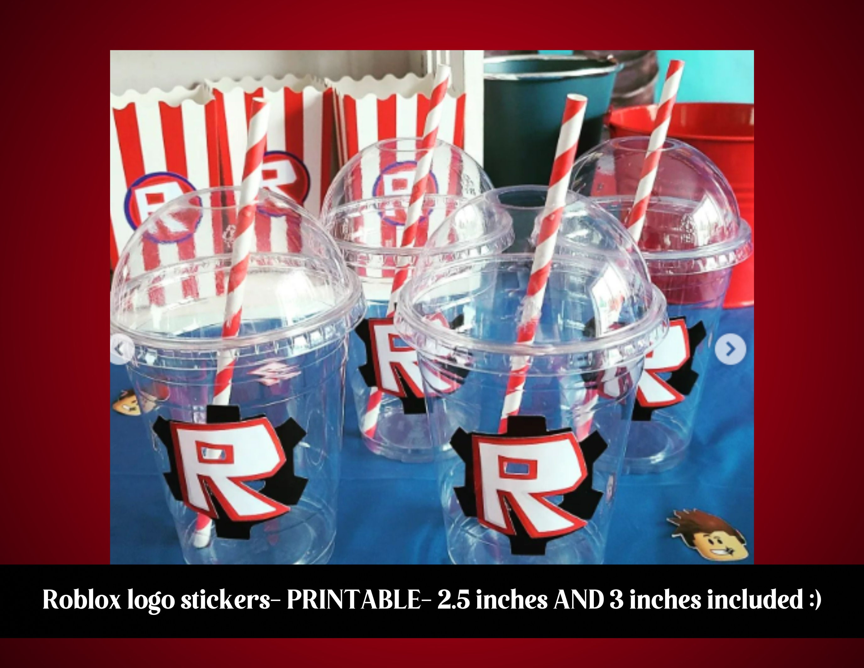 Roblox STICKERS for Party Cups, Gift Bags, Favors,roblox Party Decor ...