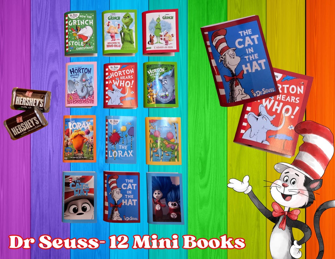 DR SEUSS Mini Books- Printable Dr Seuss Mini Books- Chocolate Mini ...