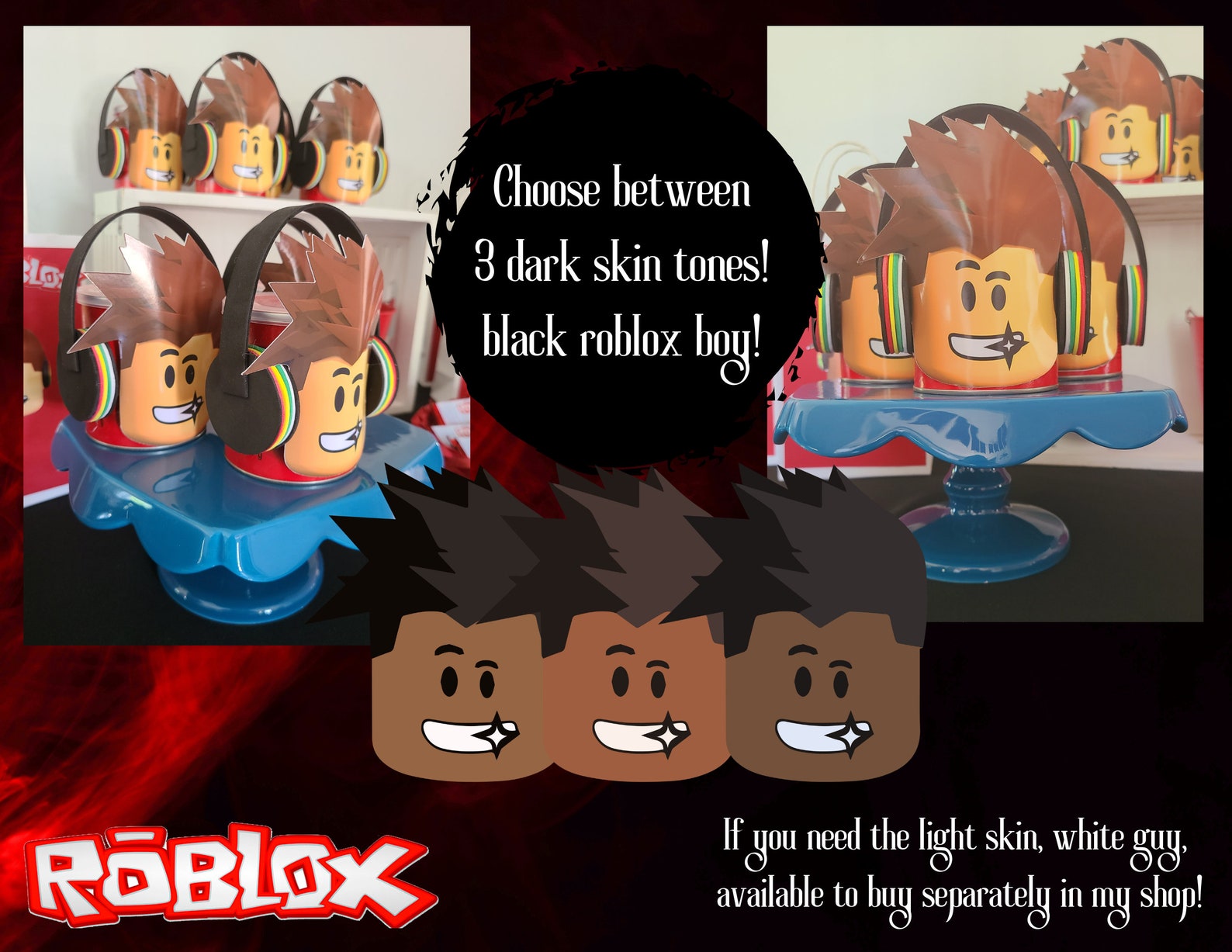 ROBLOX DARK Skin Pringles Headphones PRINTABLE Template to Create ...