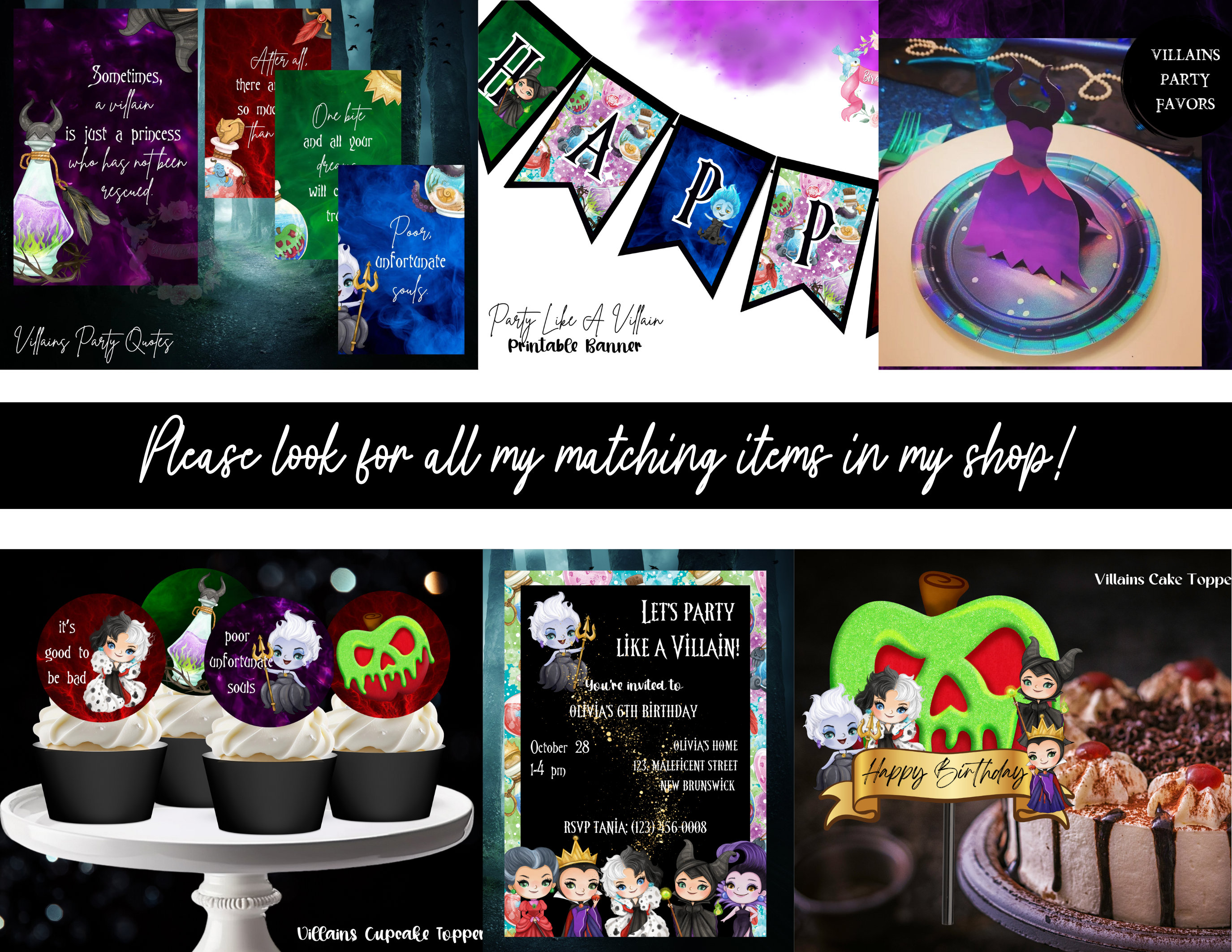 Party Like A Villain Invitation- Villains Birthday Invite- DIGITAL ...
