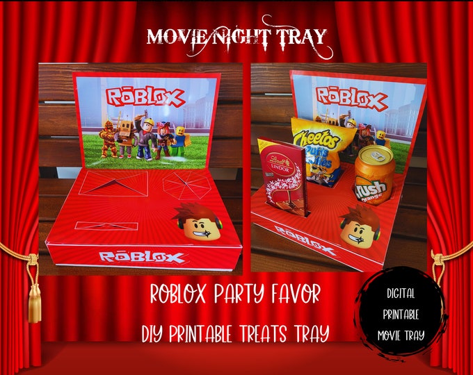 ROBLOX FOOD TRAY Movie Night Digital Treats Tray Printable Food Tray ...