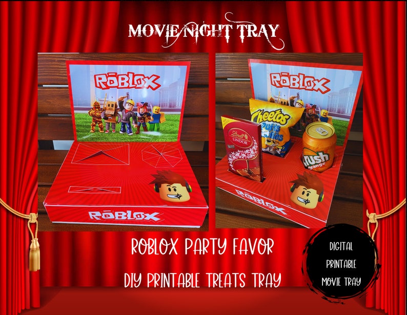 ROBLOX FOOD TRAY- Movie Night Digital Treats Tray- Printable Food Tray ...