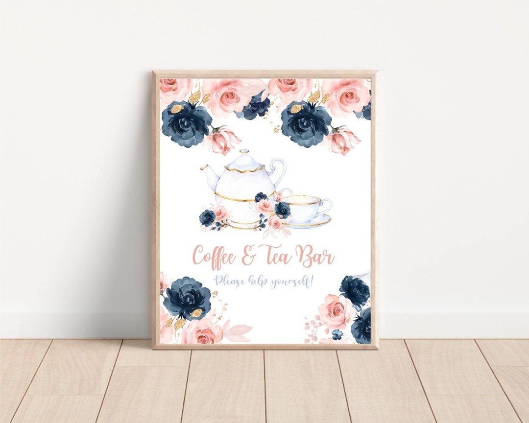 TEA PARTY SIGN- Printable Coffee & Tea Bar Sign- Let's Partea Birthday ...