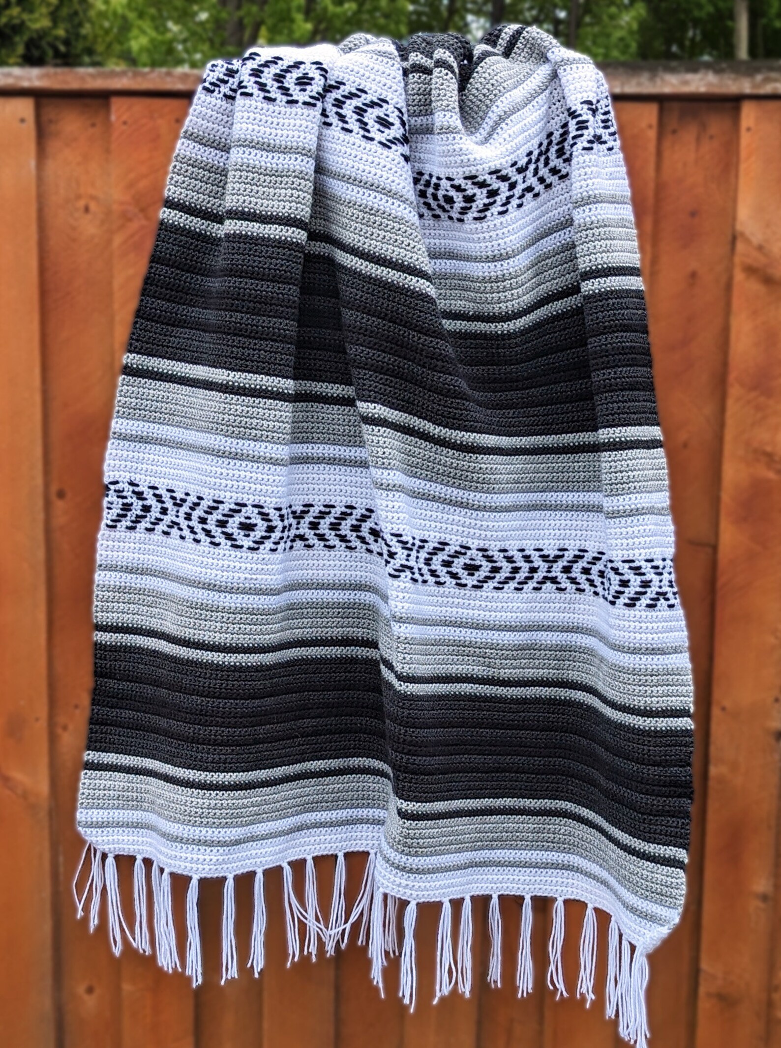 Mexican Serape Blanket Crochet Pattern / Sarape Afghan Blanket / Navajo ...