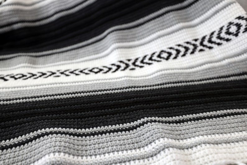 Mexican Serape Blanket Crochet Pattern / Sarape Afghan Blanket / Navajo ...