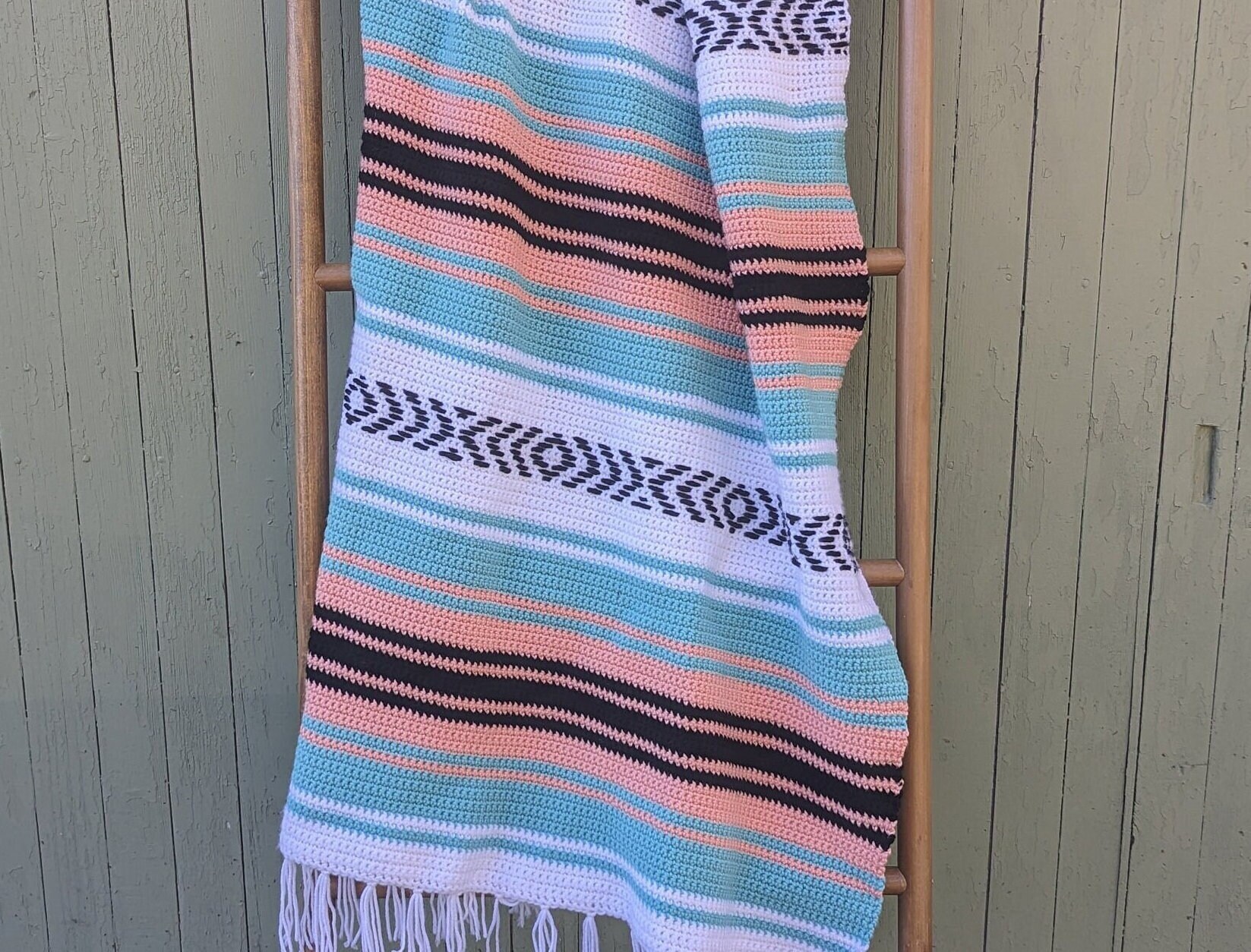 San Diego Mexican Blanket Crochet Pattern / Serape Afghan Blanket ...