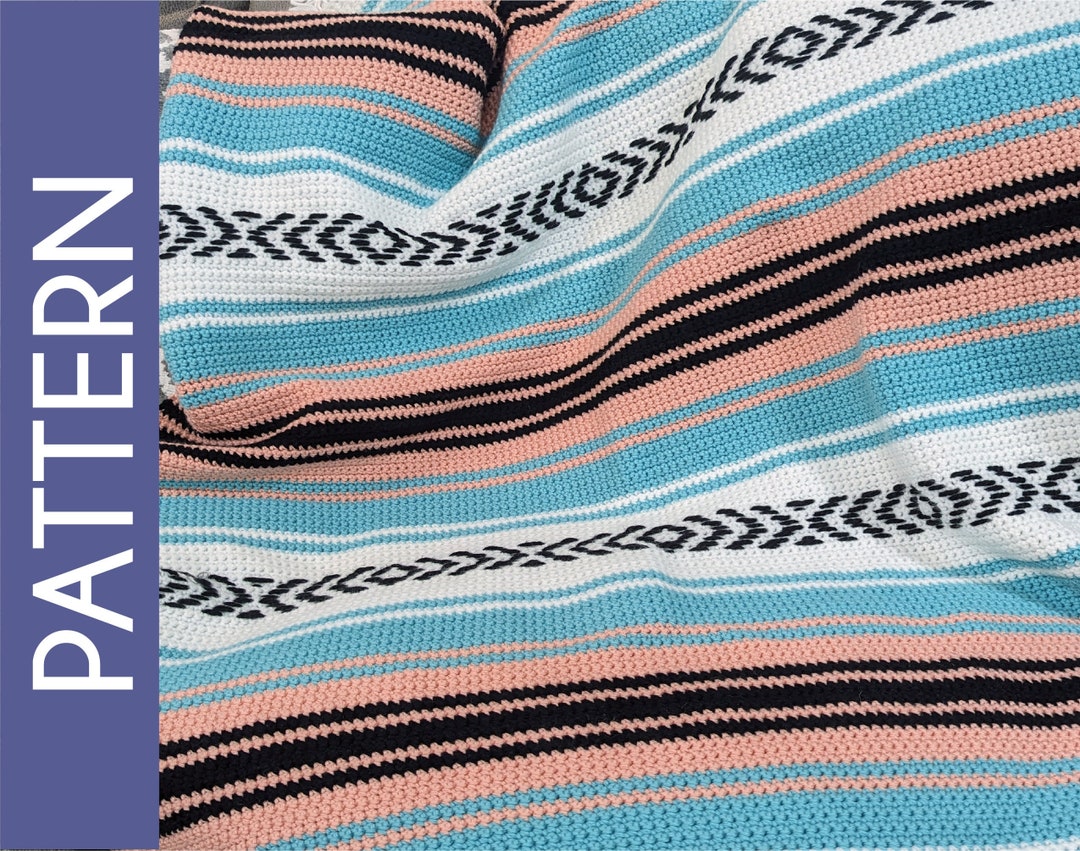 San Diego Mexican Blanket Crochet Pattern / Serape Afghan Blanket ...