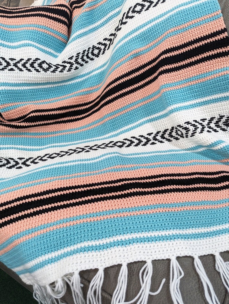 San Diego Mexican Blanket Crochet Pattern / Serape Afghan Blanket ...