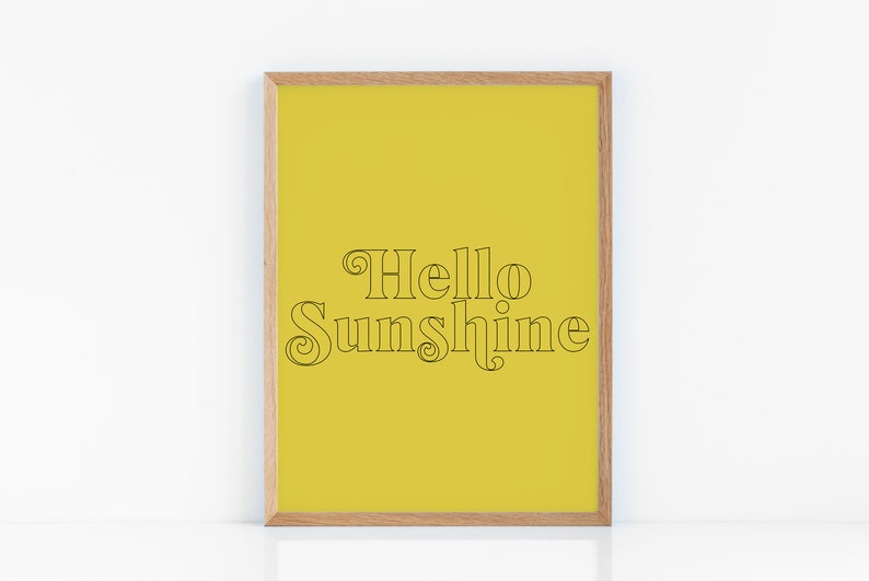 Hello Sunshine Typography Printable, Wall Art Prints, Printable Art ...
