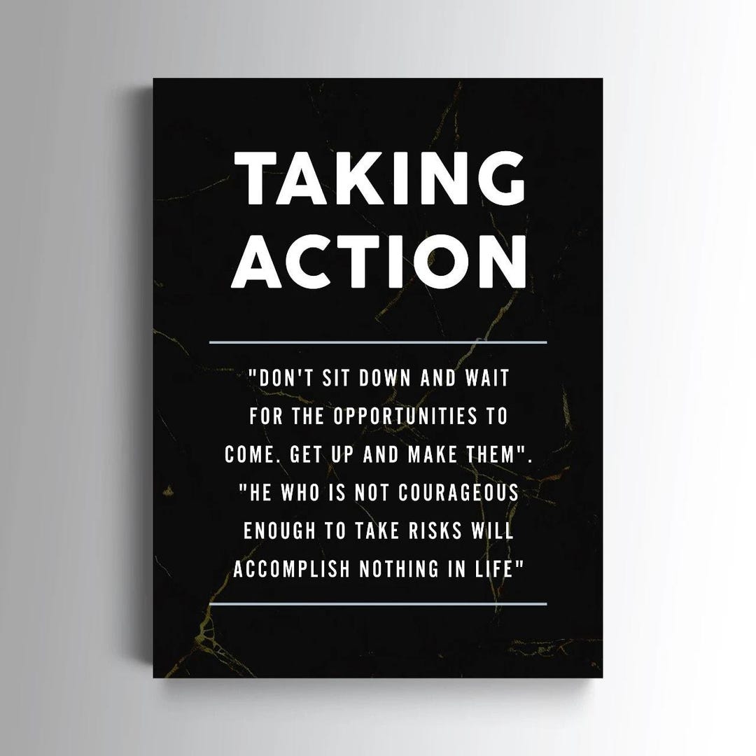 Taking Action Motivational Poster - Etsy