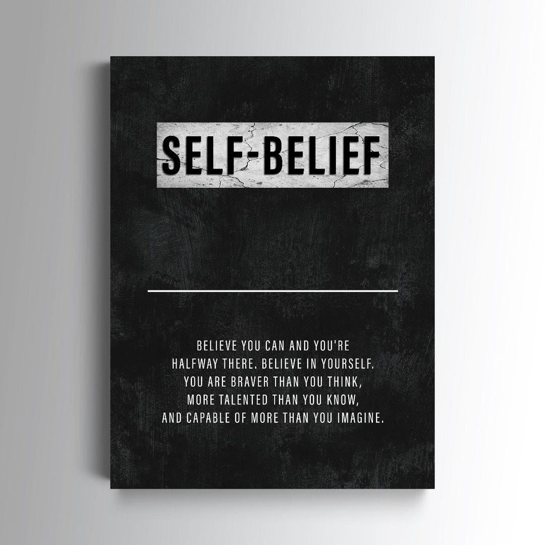 Self Belief Motivational Poster on Classic Matte Paper Poster - Etsy