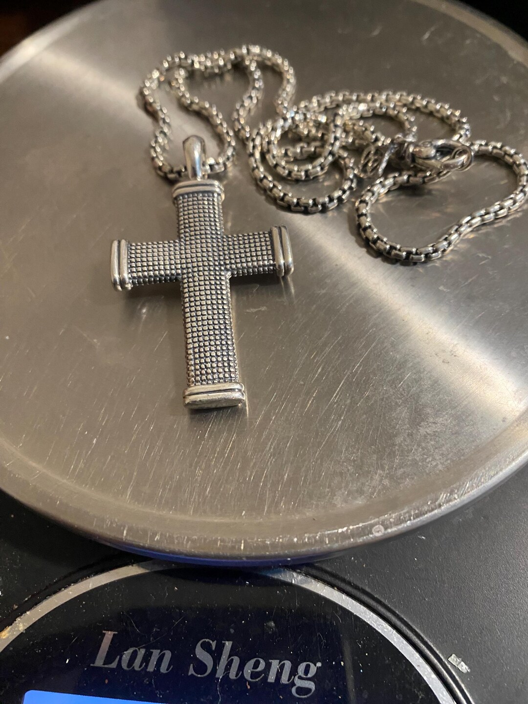 David Yurman 925 Sterling Silver Cross & Chain - Etsy