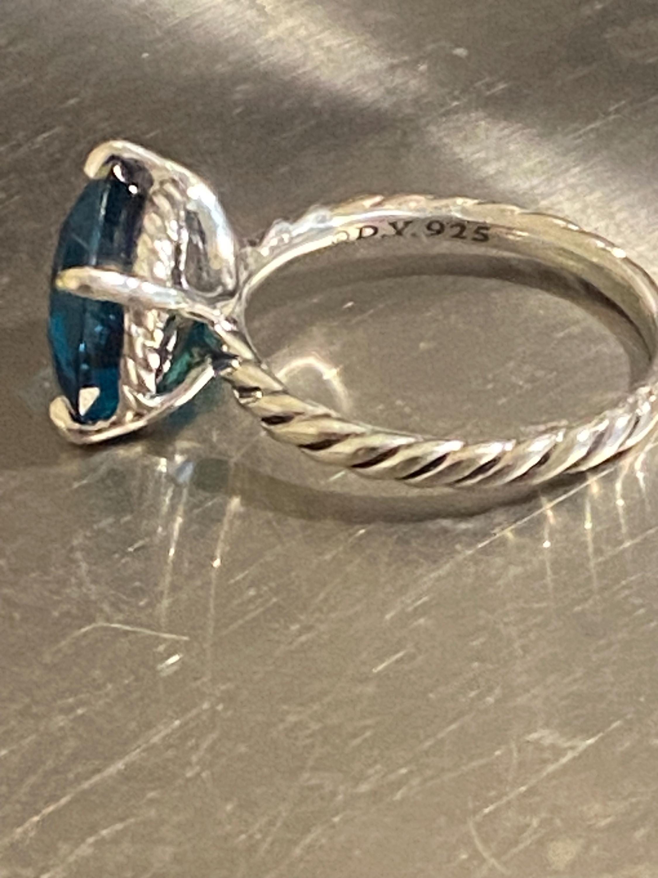 Pre Owned David Yurman BLUE TOPAZ. 12mmx10mm Ring Size 6 - Etsy