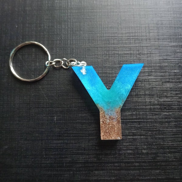 Letter Key Chain - Etsy