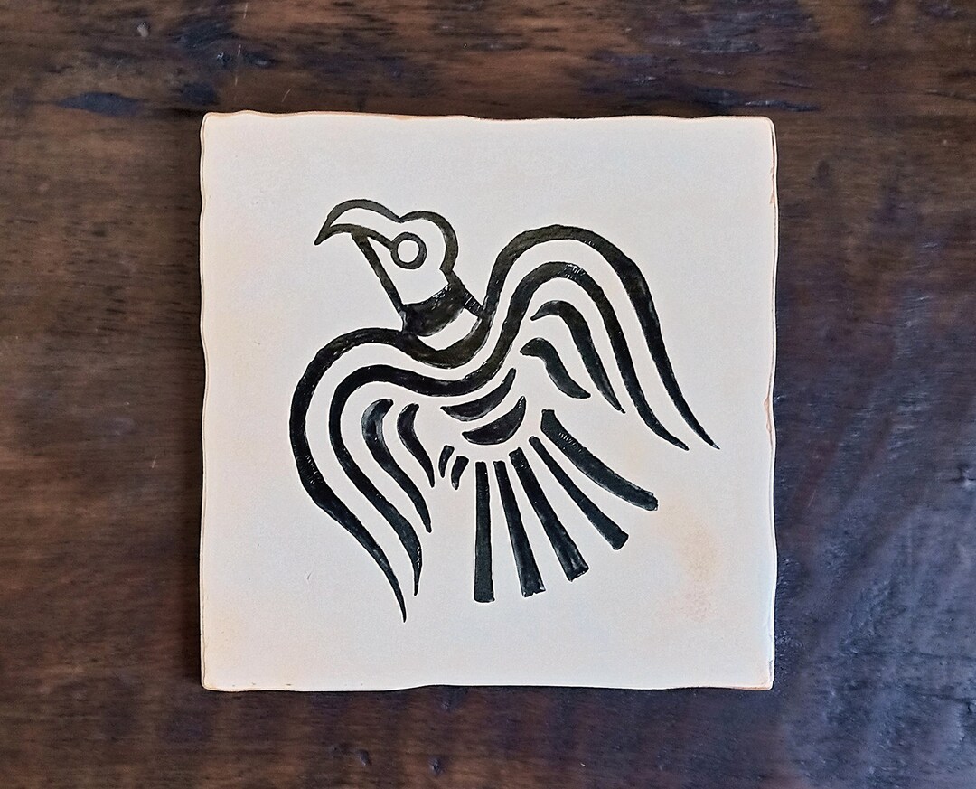 Viking Raven Hand Painted Tile Norse Symbol - Etsy