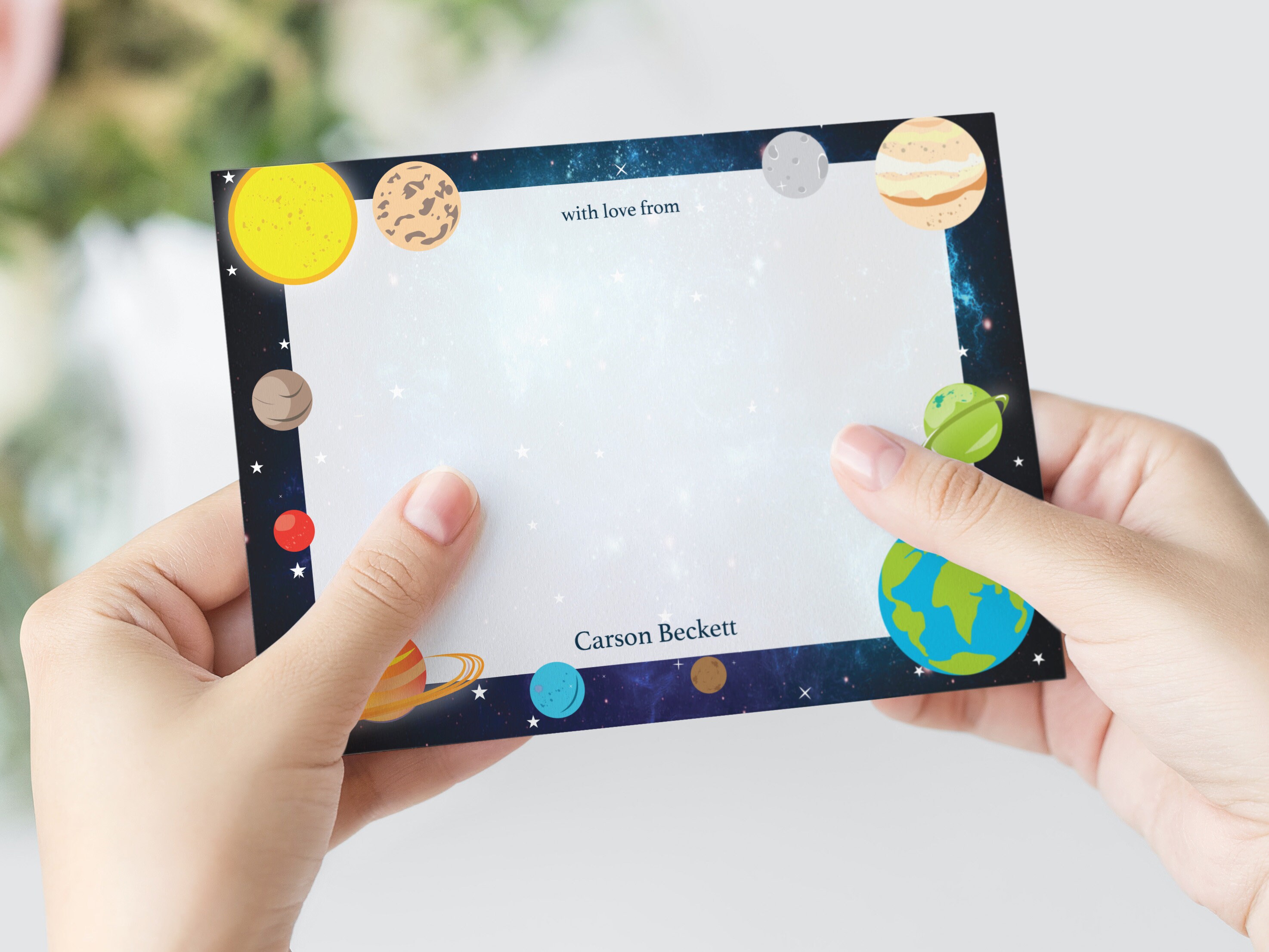 Planets Personalized Notecard Set / Space Notecards/galaxy Personalized ...