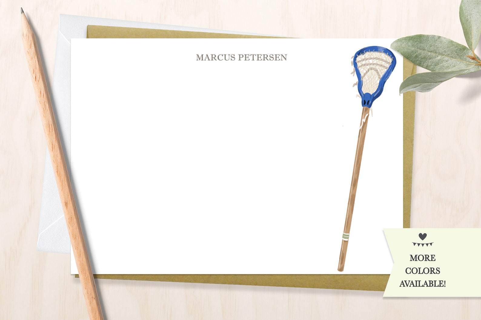 Personalized Lacrosse Notecard Set/ Custom Lacrosse Player Gift ...