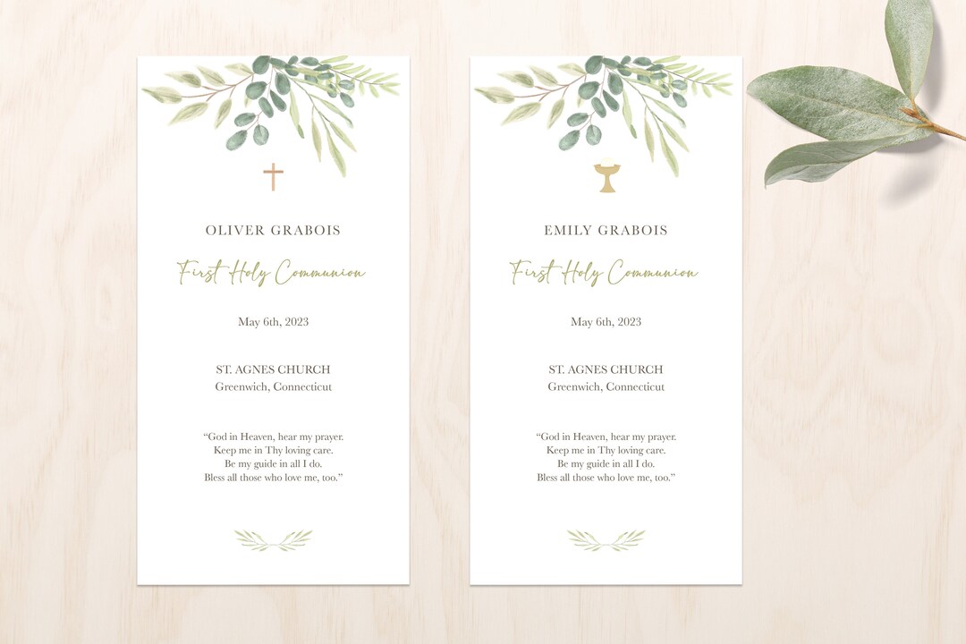 First Holy Communion Remembrance Cards/image Christian Celebration ...