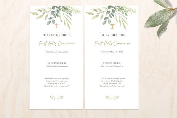 First Holy Communion Remembrance Cards/image Christian | Etsy