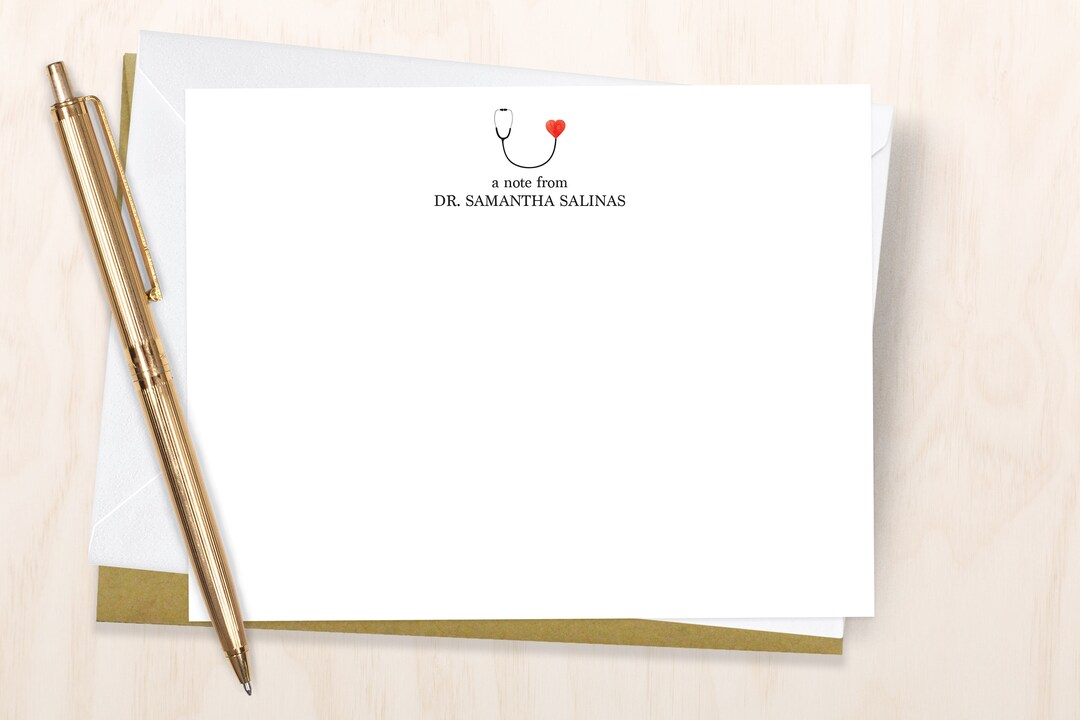 Personalized Stethoscope Notecard Set, Medical Stationery Gift - Etsy