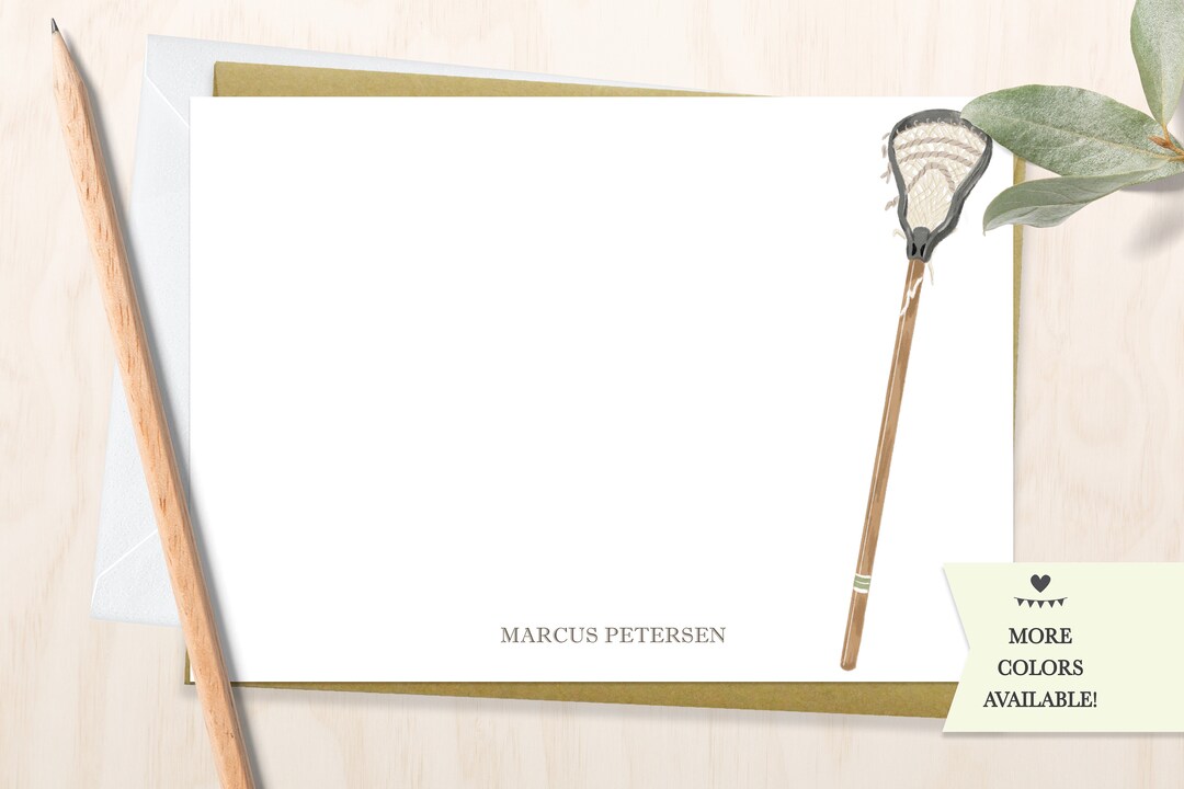 Personalized Lacrosse Notecard Set/ Custom Lacrosse Player Gift ...