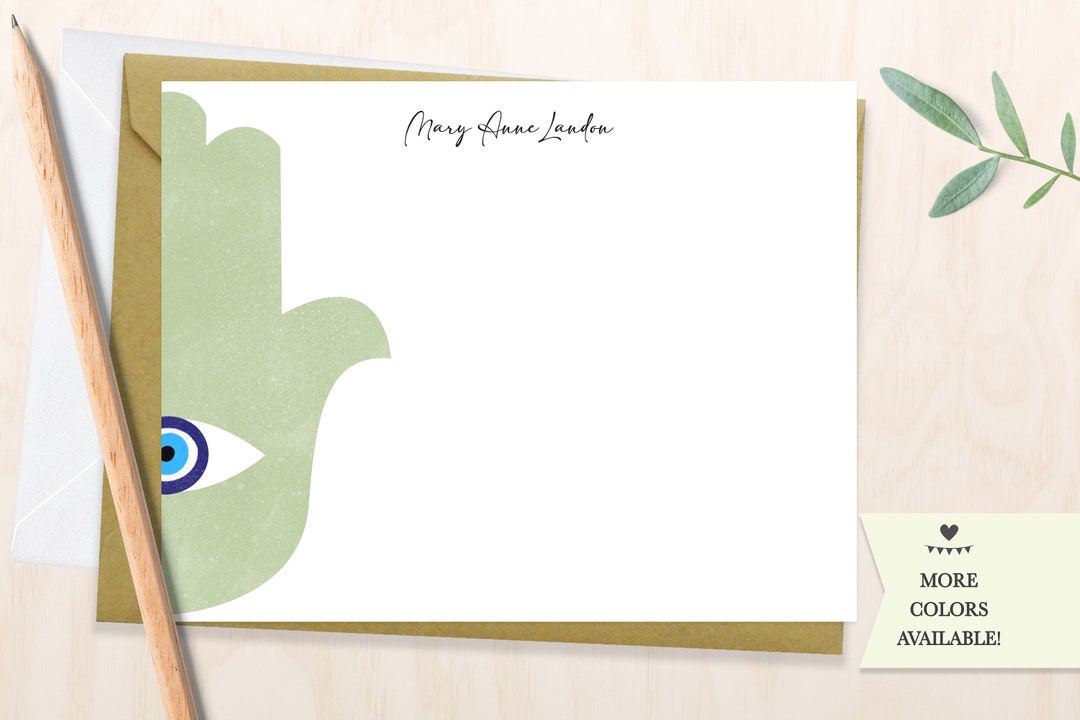 Personalized Hamsa Hand Notecard Set/spiritual Stationery/third Eye ...