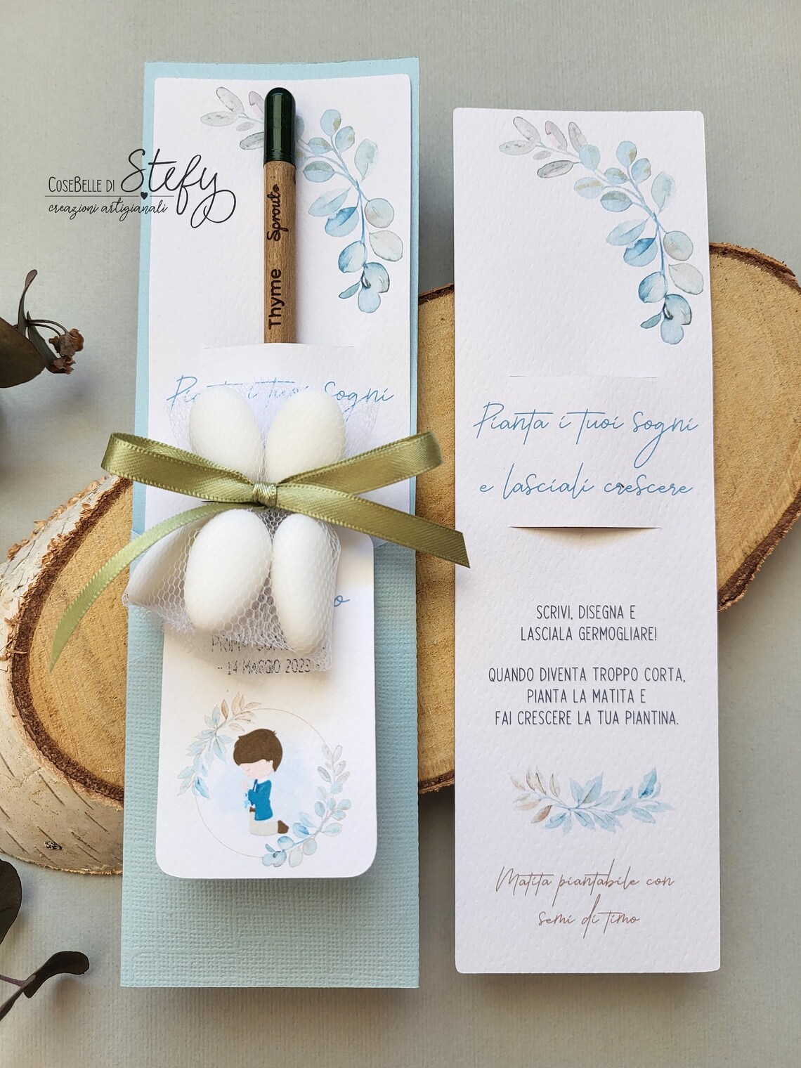 BOMBONIERA ECOLOGICA con matita piantabile mod. - Etsy Italia