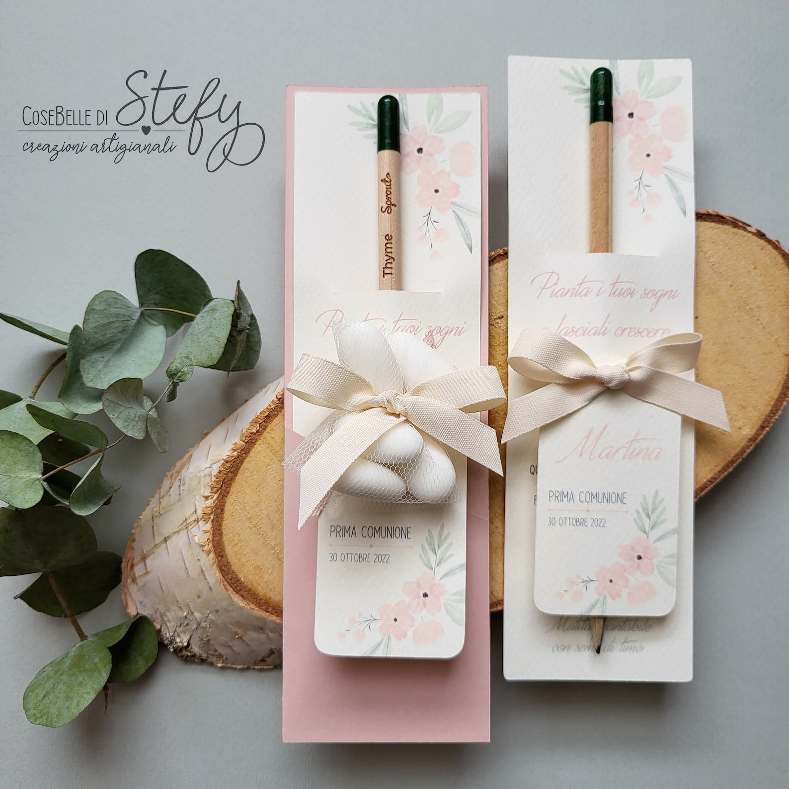 BOMBONIERA ECOLOGICA con matita piantabile con confetti euro - Etsy Italia