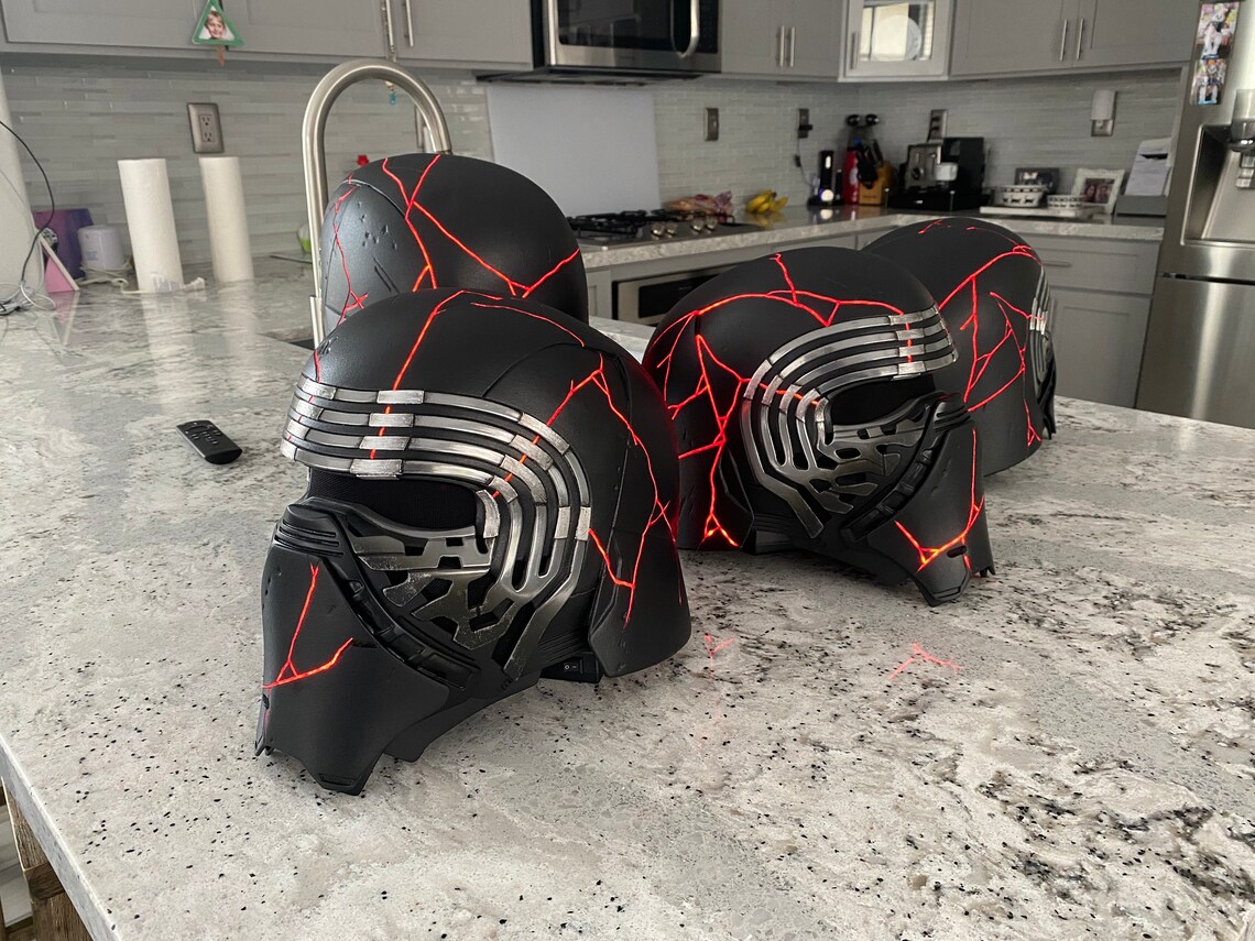 Kylo Ren Rise of Skywalker finished helmet-updated face plates | Etsy