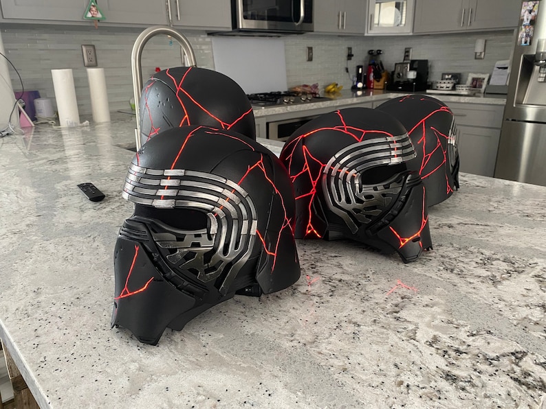 Kylo Ren Rise Of Skywalker Finished Helmet Etsy