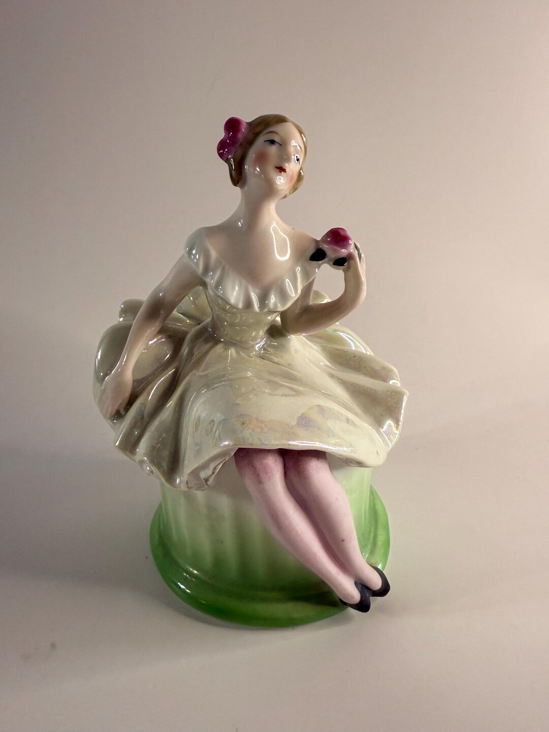 Vintage Bavaria Porcelain Powder Box Lady Figurine Trinket Jar - Etsy