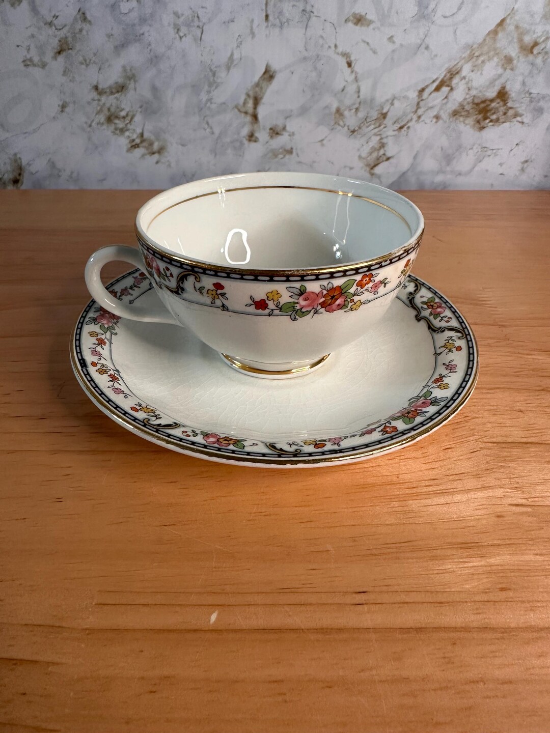 Vintage Tea Cup and Saucer by Edwin Knowles - Etsy