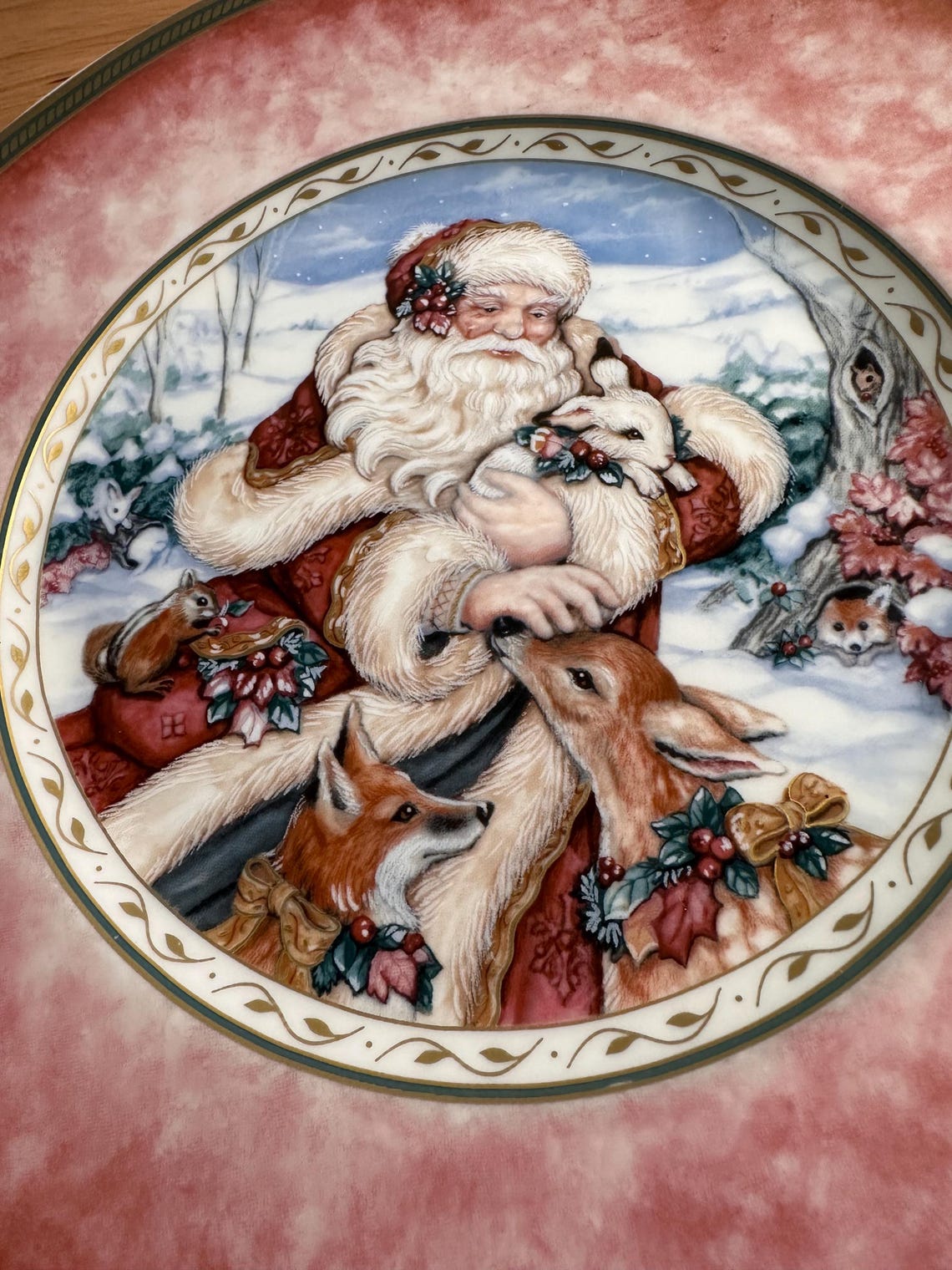 Fritz and Floyd Christmas Plate: Santa With Animals, 9" Holiday Decor ...