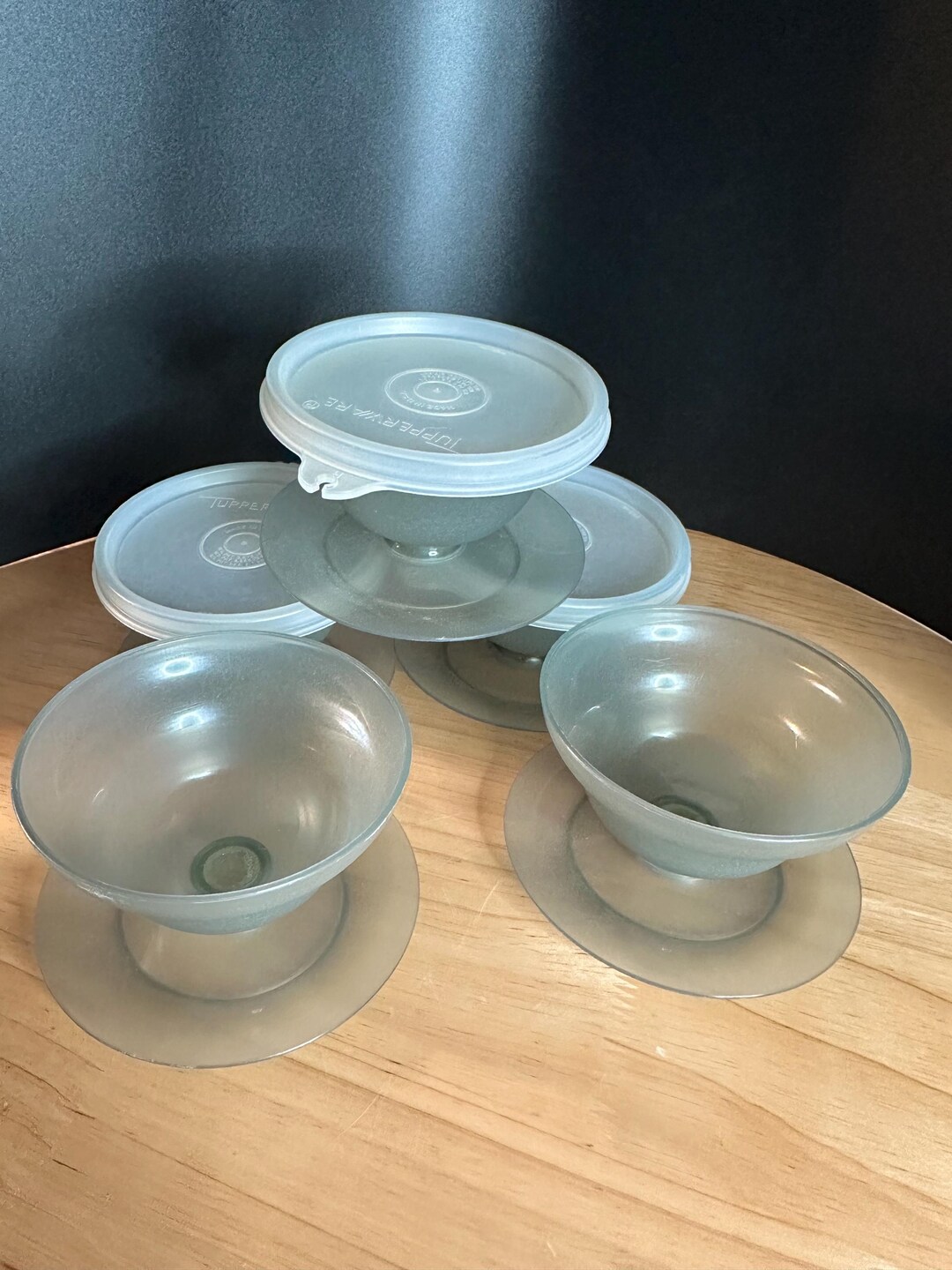 Vintage Tupperware Pudding/gelatin/dessert Cups Set of (5), Lids With ...