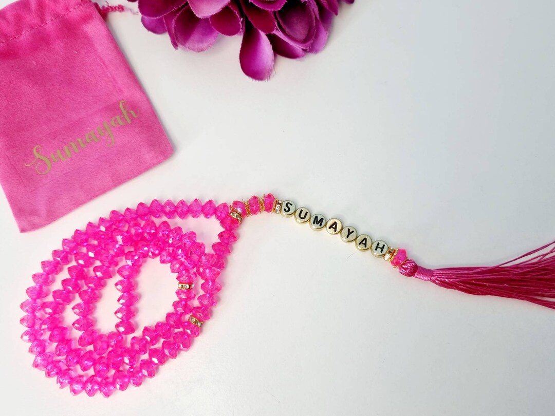 Personalised Tasbih, Pink Tasbeeh, Islamic Gift Idea, Muslim Prayer ...