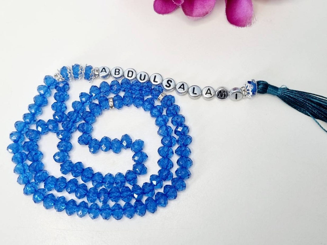 Personalised Tasbih, Blue tasbeeh, Islamic gift idea, Muslim prayer ...