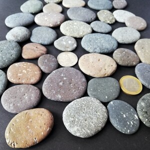Flat Beach Rocks Bulk, Lot 10-40 Pieces, 3/4''-1 3/4'' Black Grey ...