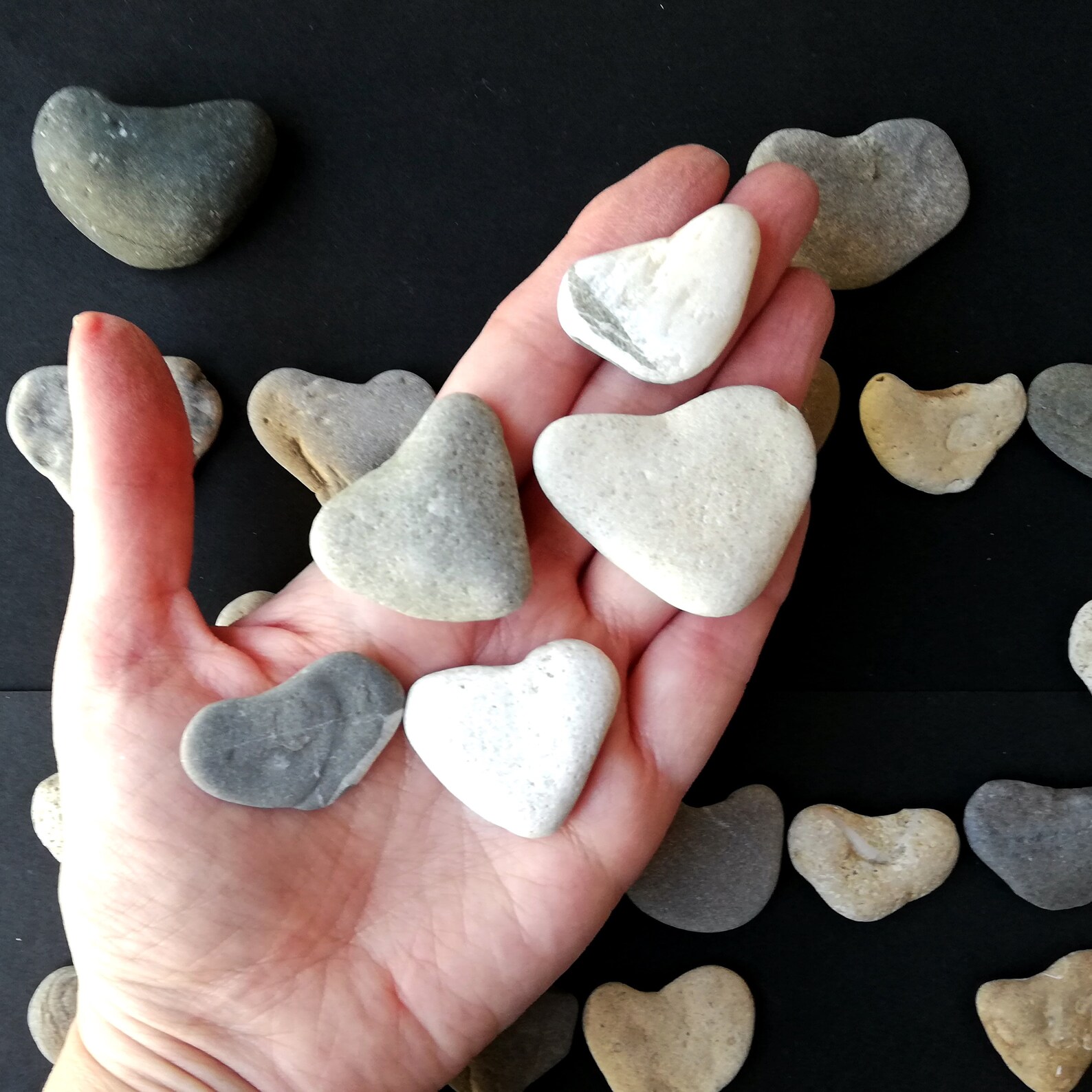 3/4'' 1 1/2'' Genuine Heart Shaped Rocks Bulk, Lot 5-25 Pieces, Heart ...