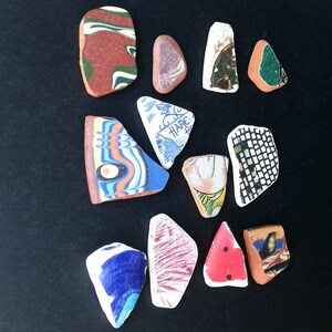 Sea Ceramic Pottery Shards Set 12 Collectible Sea Genuine Pottery Rare ...