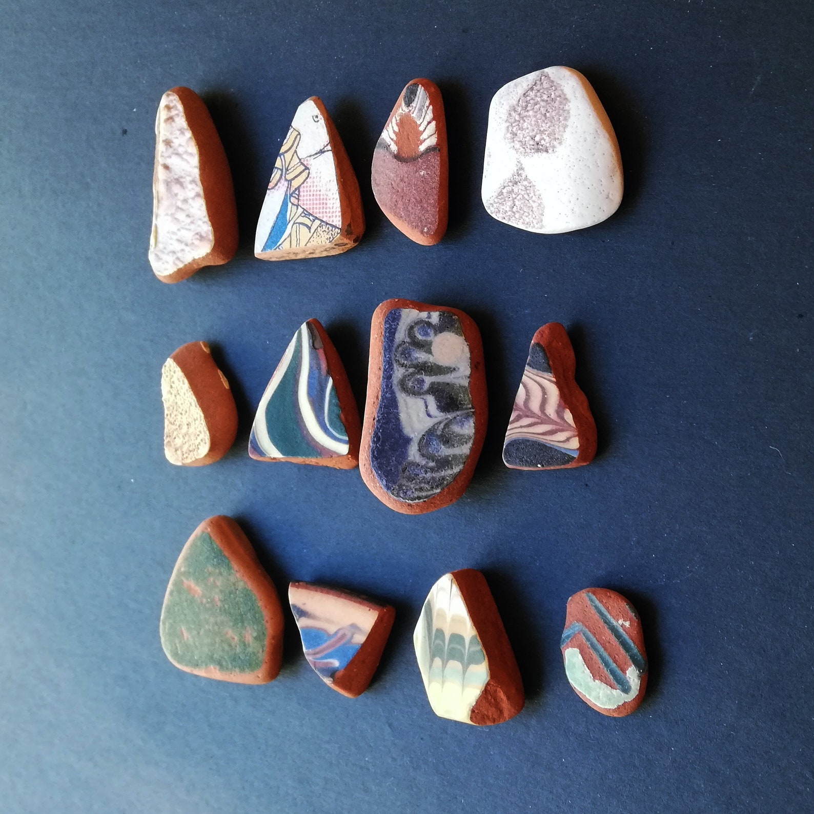 Sea Ceramic Pottery Shards Set 12 Collectible Sea Genuine - Etsy