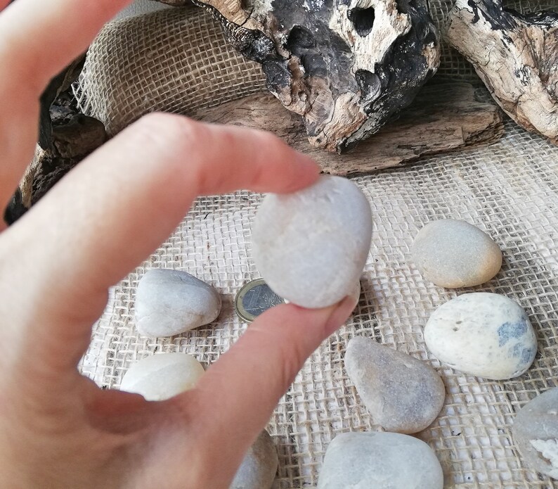 White Quartz Lot 13 Beach Round Sea Rocks White Tumble Stone - Etsy