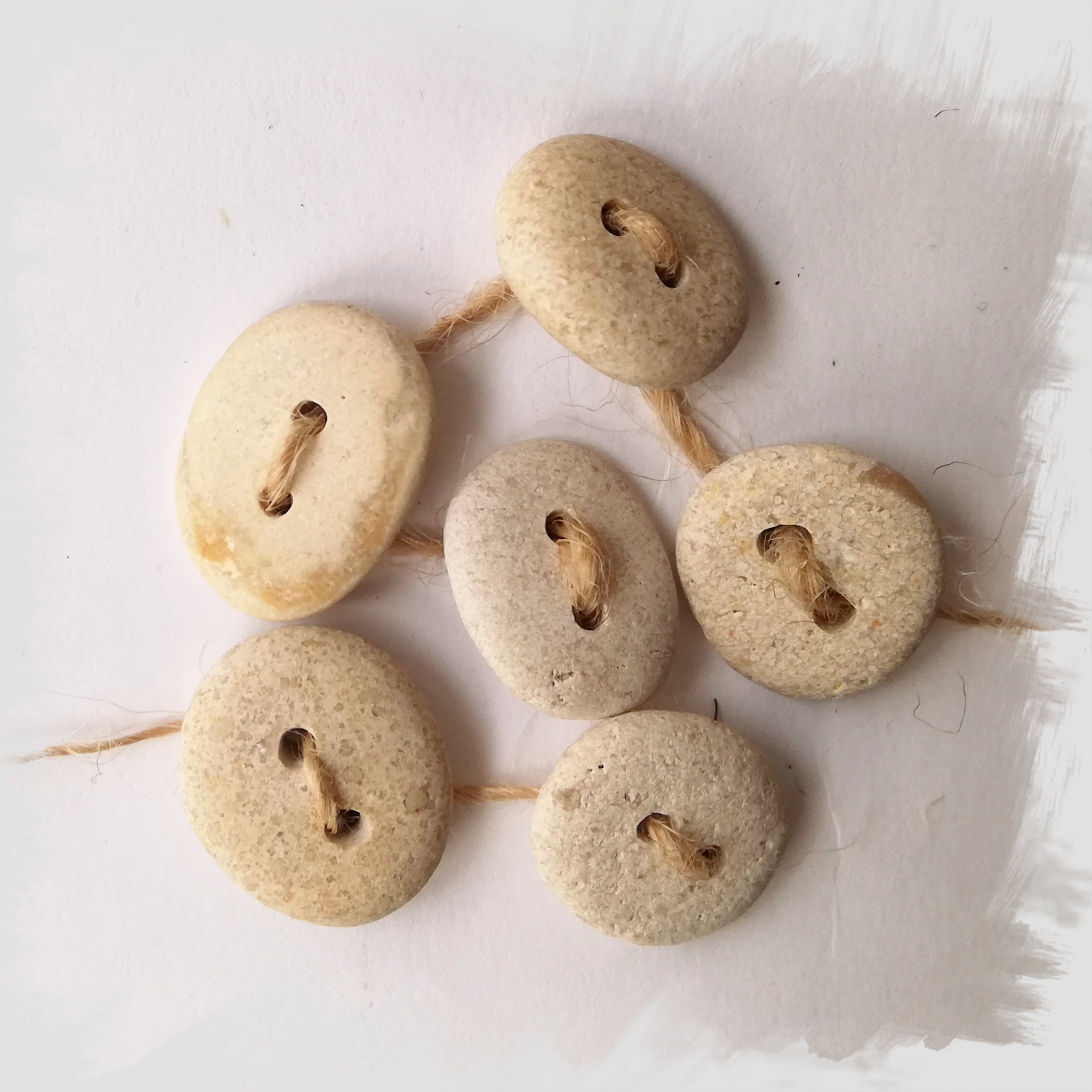 Natural Stone Buttons Lot 3-15 Pieces Double Drilled Flat Sea - Etsy