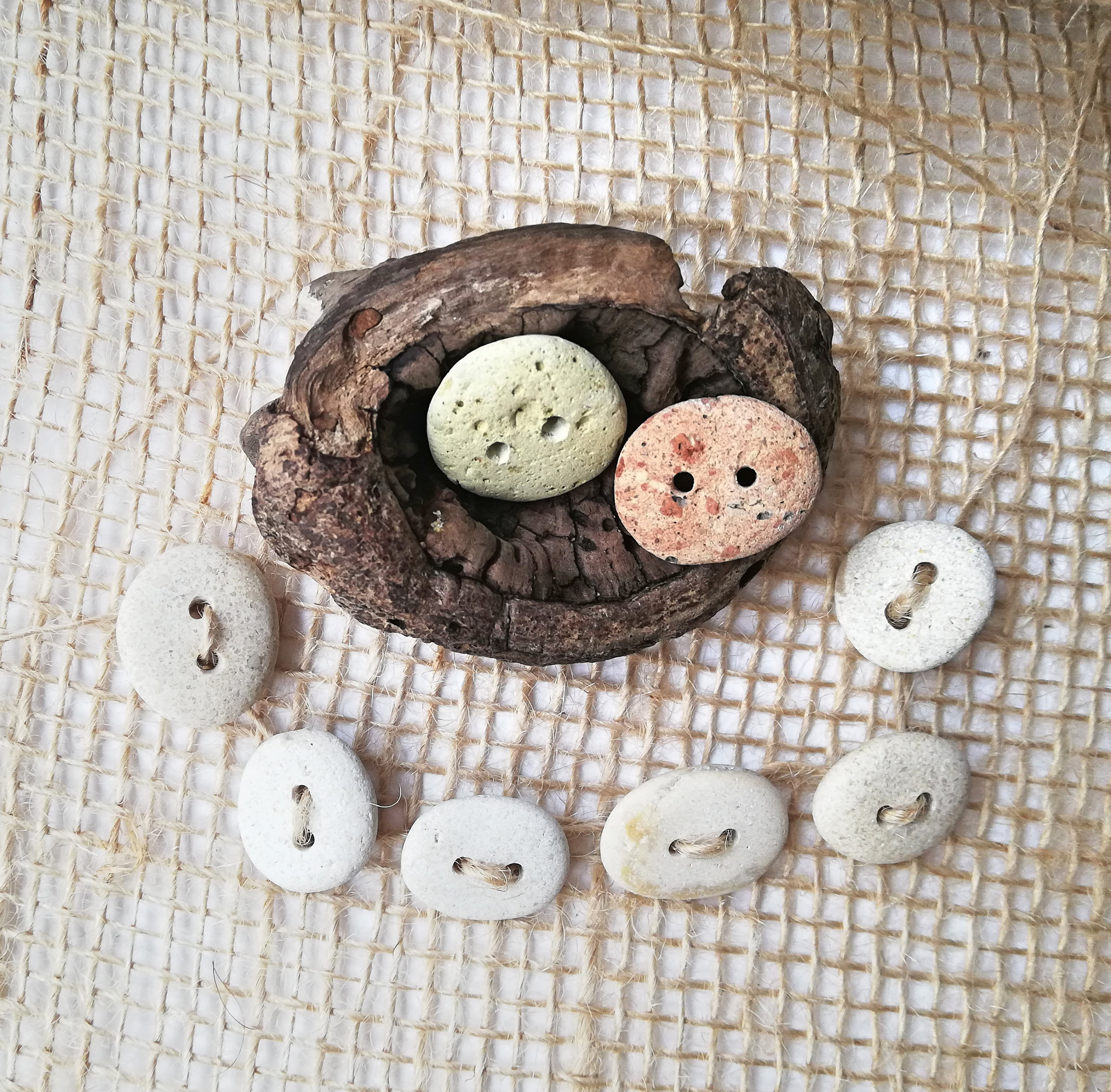 Natural Stone Buttons Lot 3-15 Pieces Double Drilled Flat Sea - Etsy